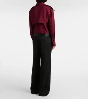 Victoria Beckham Side Panel Wide-leg Trousers