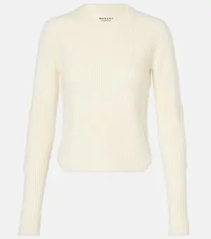 MARANT ETOILE Gabyne Ribbed-knit Sweater - White