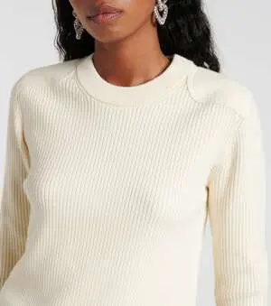 MARANT ETOILE Gabyne Ribbed-knit Sweater - White