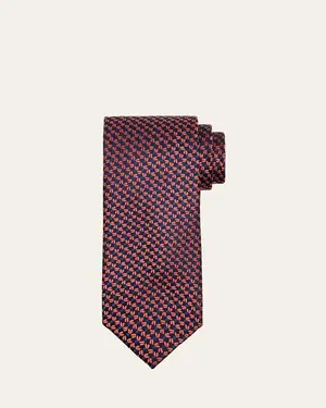 Charvet Zigzag Woven Silk Neck Tie 6-org