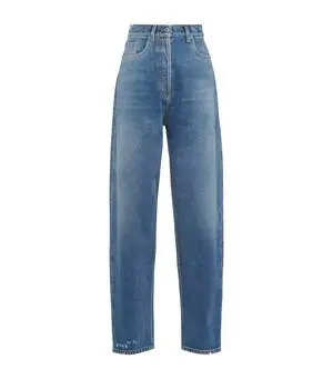 Prada Triangle Wide-leg Jeans - Blue