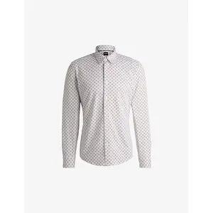 BOSS Printed Slim-fit Cotton-blend Jersey Shirt