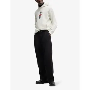 Hugo Animal-graphic Regular-fit Cotton-jersey Hoody - Natural