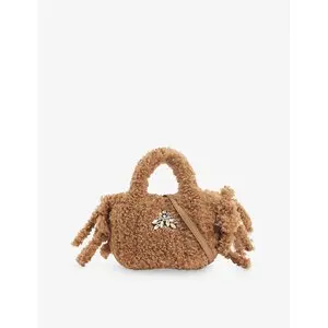 Simone Rocha Embellished Faux Fur Tote Bag