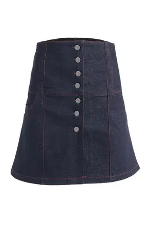 JENDUE Chaby Denim Mini Skirt - Deep Blue