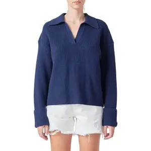 Grey Lab Cuffed Sweaters For Women