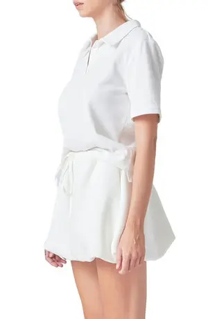 GREY LAB Cotton Piqué Polo Shirt - White