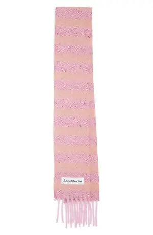Acne Studios Vonkey Stripe Alpaca - Bright Pink/old Pink