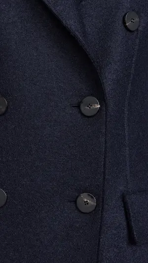Harris Wharf London Long Pressed Wool Tailored Coat - Navy Blue