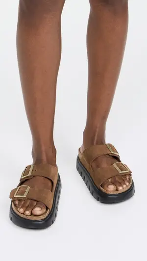 BIRKENSTOCK Arizona Chunky Sandals - Dark Tea
