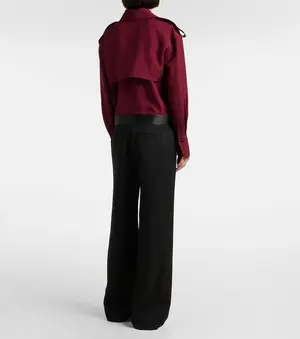 Victoria Beckham Side Panel Wool-blend Wide-leg Trousers