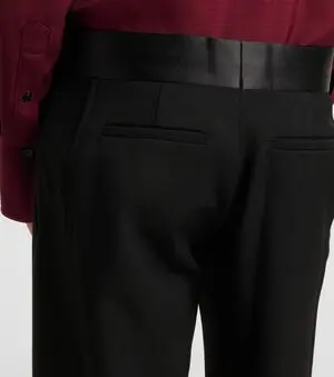 Victoria Beckham Side Panel Wool-blend Wide-leg Trousers