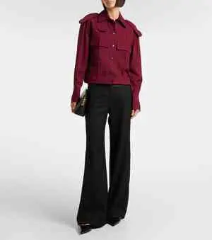 Victoria Beckham Side Panel Wool-blend Wide-leg Trousers