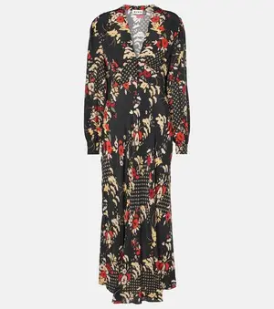 Rixo Trula Floral Maxi Dress - Black