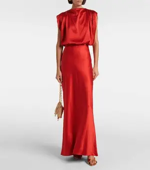THE SEI Silk Satin Maxi Skirt
