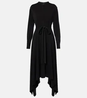 JOSEPH Asymmetric Jersey Midi Dress - Black
