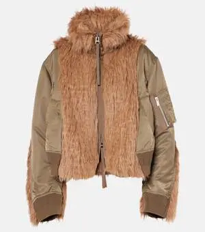 Sacai Faux Fur And Technical Jacket