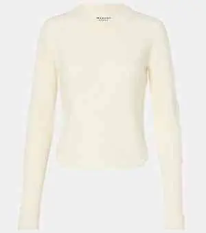MARANT ETOILE Gabyne Ribbed Knit Sweater - White