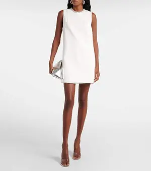 AREA Embellished Mini Dress - White