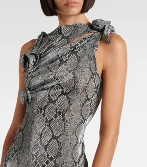 Coperni Snake-effect Asymmetric Maxi Dress - Grey