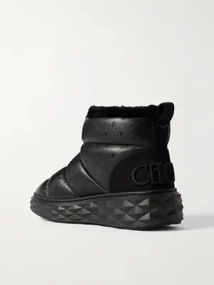 JIMMY CHOO Xan Shearling-lined Leather Boots - Black