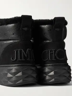 JIMMY CHOO Xan Shearling-lined Leather Boots - Black
