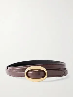 Saint Laurent Skinny Leather Belt - Purple