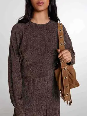 Maje Shiny Knit Maxi Dress