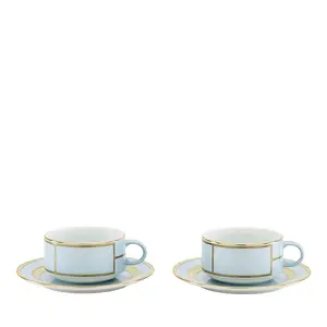 GINORI 1735 Colonna Diva Tea Set For 2 Celeste