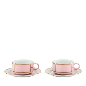 GINORI 1735 Colonna Diva Tea Set For 2 Rosa