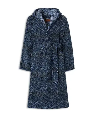 Missoni Azul Hooded Chevron Bathrobe - Blue Multi