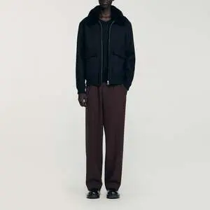 Sandro Sandro Zip-Up Jacket Black