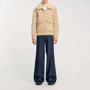 Sandro Sandro Zip-Up Jacket Ficelle