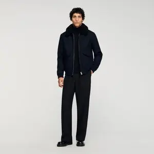 Sandro Zip-up Jacket - Navy Blue