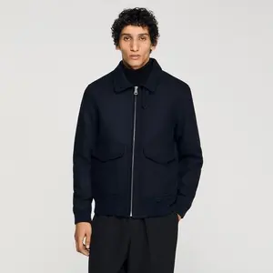 Sandro Zip-up Jacket - Navy Blue