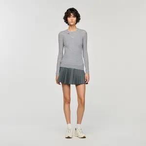 Sandro Wool Layered-effect Sweater - Grey