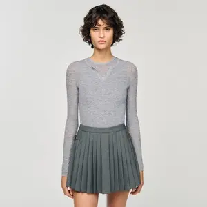 Sandro Wool Layered-effect Sweater - Grey