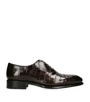 Santoni Carter Leather Oxford Shoes - Brown