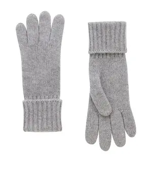Saint Laurent Cashmere Folded Gloves - Grey