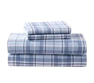 Laura Ashley Mulholland Plaid Blue King Sheet S Et - One-color
