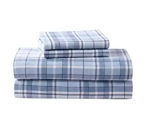 Laura Ashley Mulholland Plaid Blue Queen Shee T Set - One-color