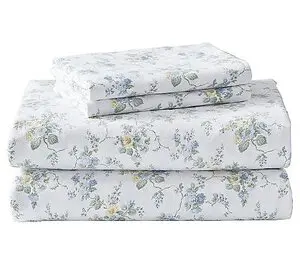 Laura Ashley Le Fleur Blue Queen Sheet Set