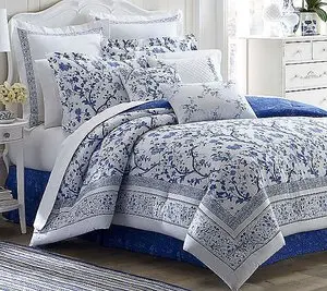 Laura Ashley Charlotte Blue Twin Duvet Cover Set - One-color