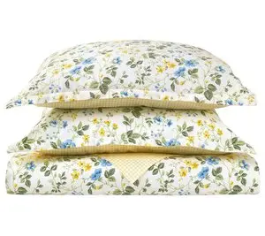 Laura Ashley Meadow Floral Blue King Duvet Cover Set - One-color
