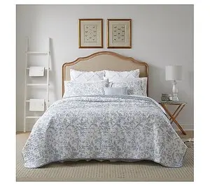 Laura Ashley Amberley Bright Blue King Quilt-sham Set - One-color