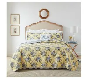 Laura Ashley Linley Yellow King Quilt-sham Set - One-color