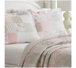 Laura Ashley Ellyn Pink Full Quilt-sham Set