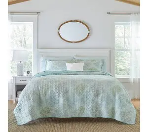 Laura Ashley Saltwater Blue Full Queen Quilt-sham Set - One-color