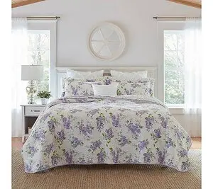 Laura Ashley Keighley Purple Full Queen Quilt-s Ham Set - One-color
