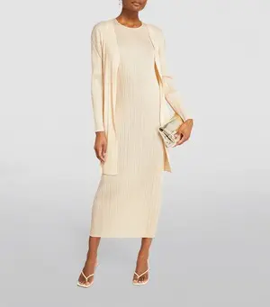 Issey Miyake Pleated Long Cardigan